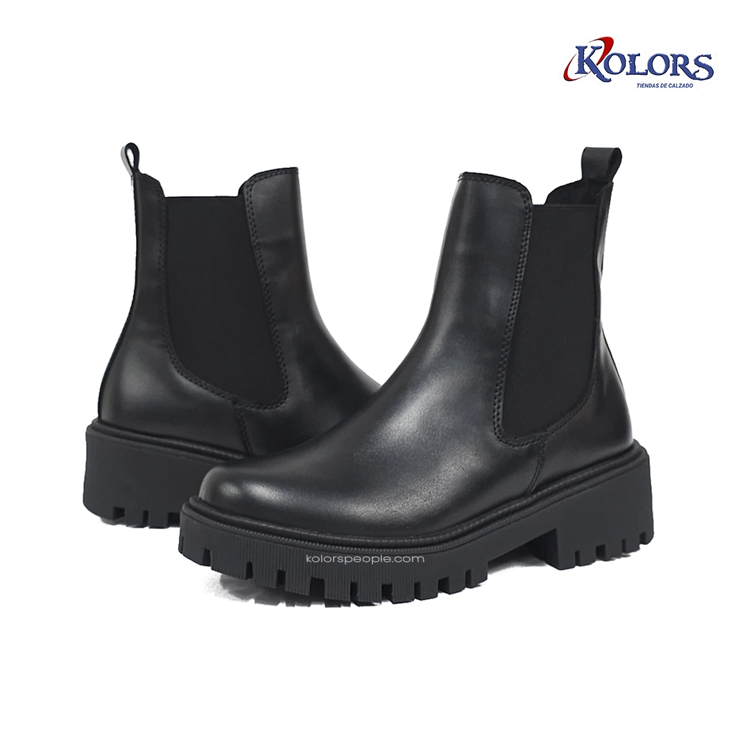 Botín MB 1413 Rigel plano negro resorte - Kolors Tiendas de calzado